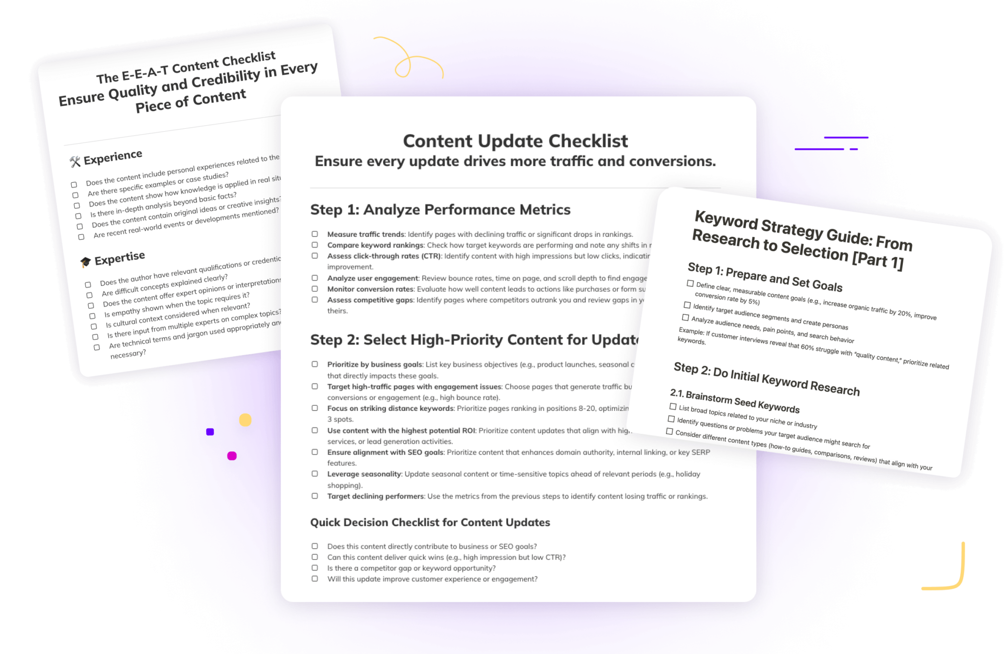 SEOwind Guides and Checklists